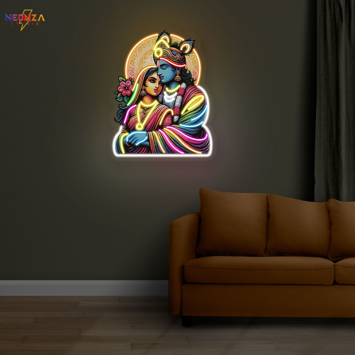 Radha Krishna neon sign artwork – Neonzastudio