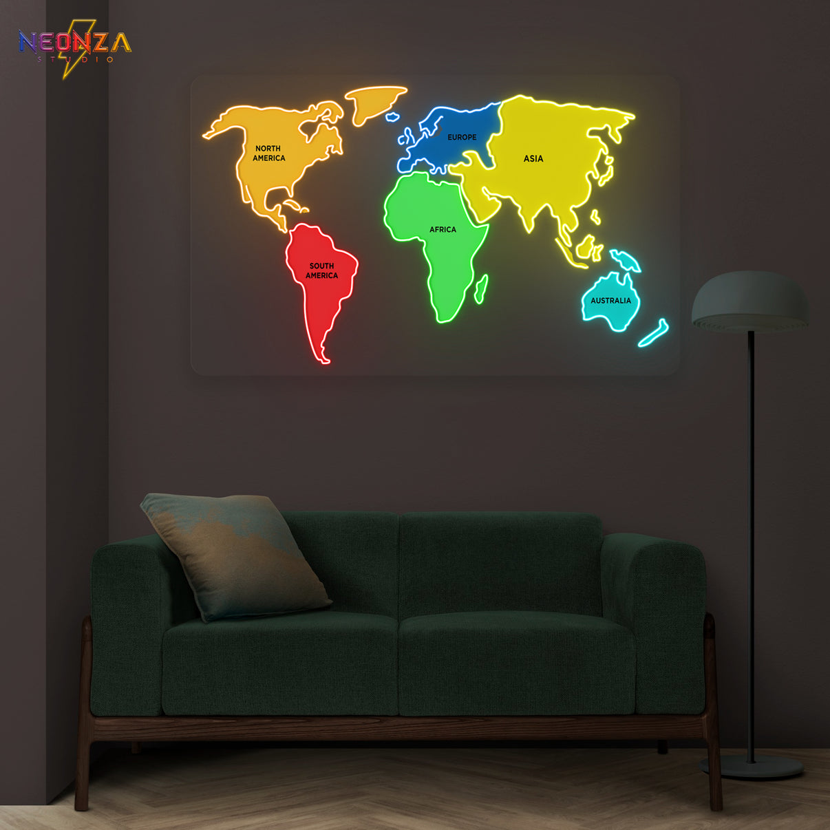 World Map Neon Sign Artwork – Neonzastudio